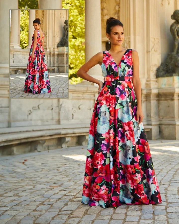 Vestido De Cerimonia Estampado Chic | Linis - Cerimónias, Noivas & Noivos